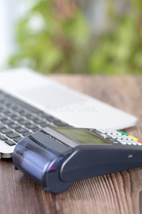 POS Machines and Laptops on Table Stock Image - Image of life ...