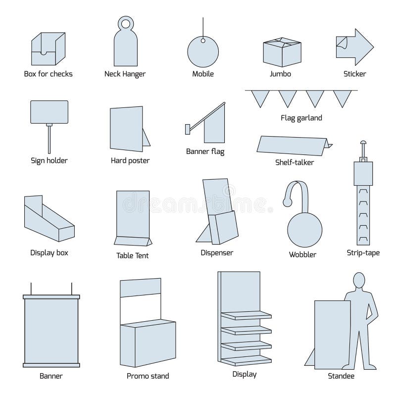 POS materials stock vector. Illustration of mall, carton - 80292749