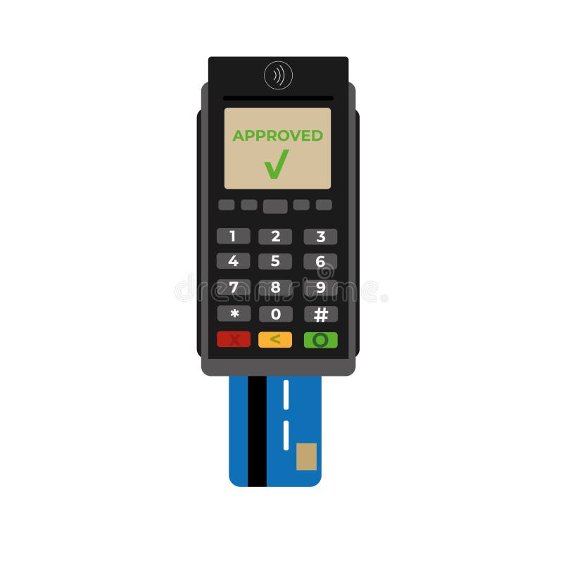 POS NFC Payment Bank Card Machine Icon. NFC Terminal Card Vector ...