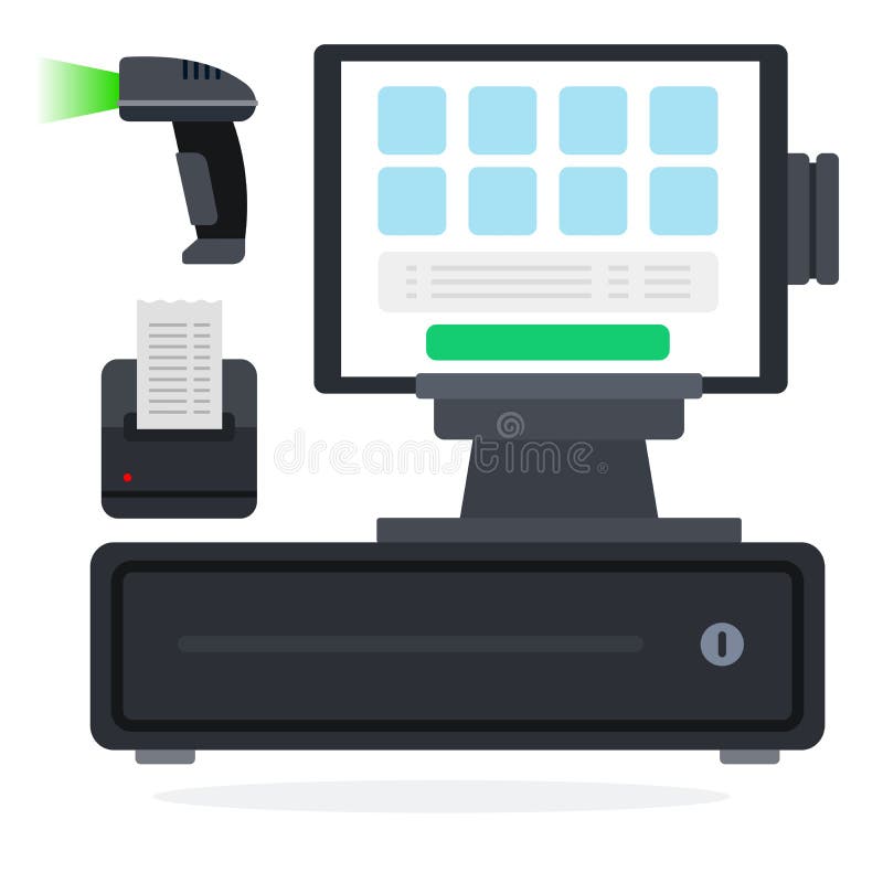 POS System Flat Icon Vector Isolated Stock Vector - Illustration of ...