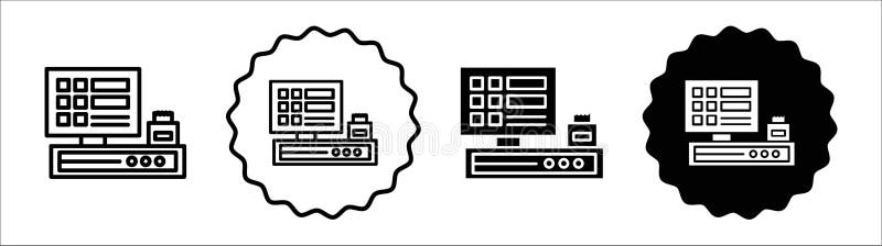 POS System Icon Symbol Set Collection. POS System Simple Vector Sign ...