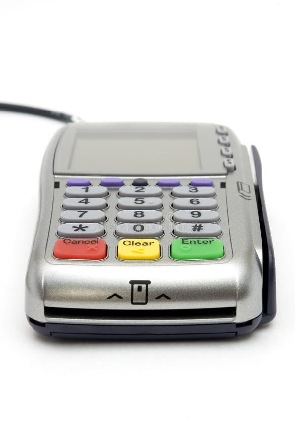 POS-terminal with PIN-pad stock image. Image of card - 12302683