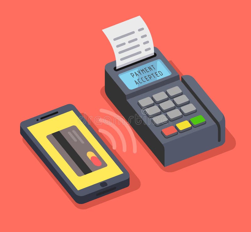 POS Terminal Confirms Payment Made through Mobile Phone. Stock Vector ... POS Terminal Confirms Payment Made through Mobile Phone. Stock Vector ...