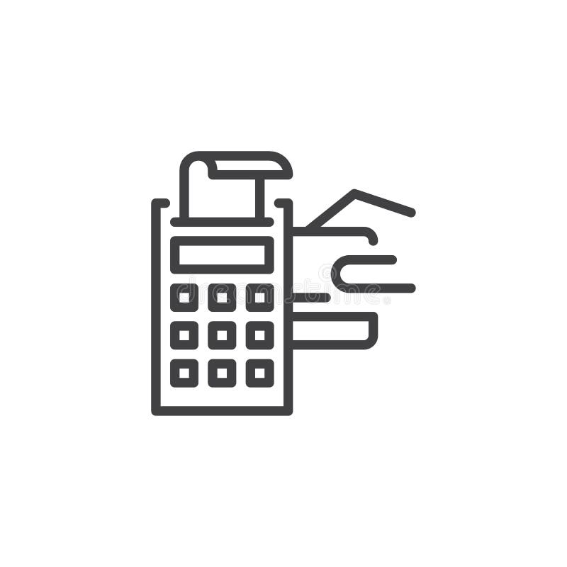 POS Terminal with Credit Card and Receipt Outline Icon Stock Vector ... POS Terminal with Credit Card and Receipt Outline Icon Stock Vector ...