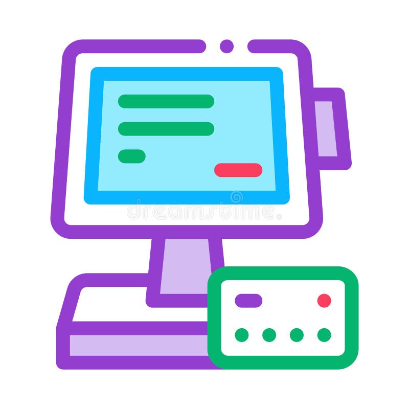 Pos Terminal Display and Card Icon Vector Outline Illustration Stock ... Pos Terminal Display and Card Icon Vector Outline Illustration Stock ...