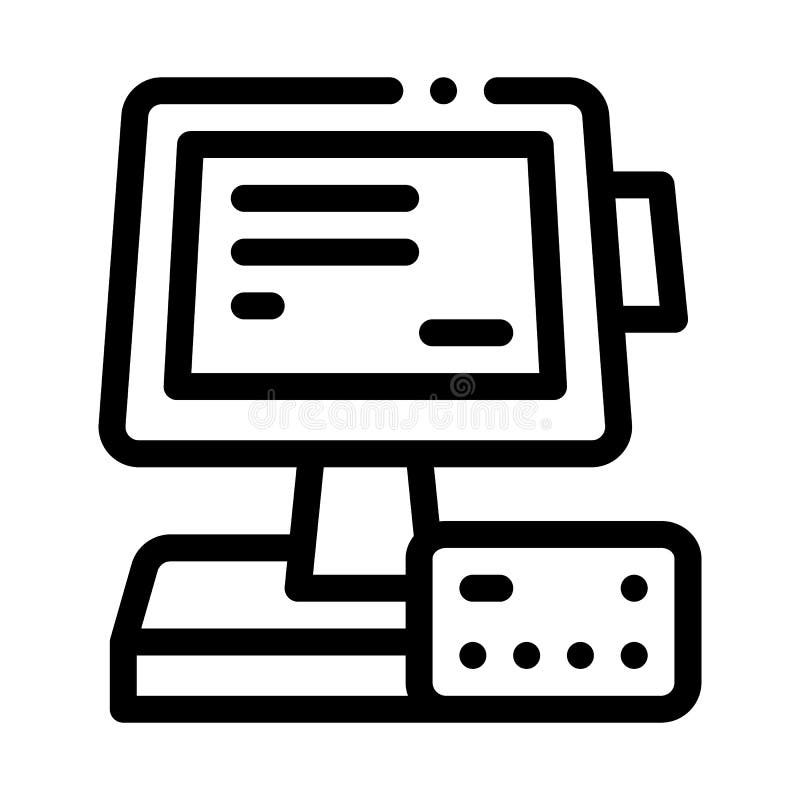 Pos Terminal Display and Card Icon Vector Outline Illustration Stock ... Pos Terminal Display and Card Icon Vector Outline Illustration Stock ...