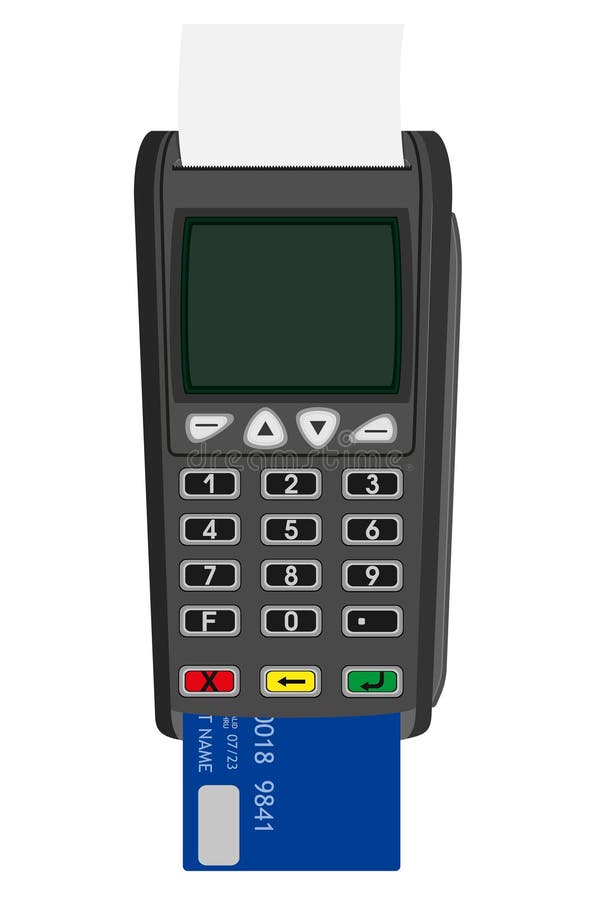 Pos Terminal Flat Style Vector Illustration Stock Vector - Illustration of credit, terminal ...