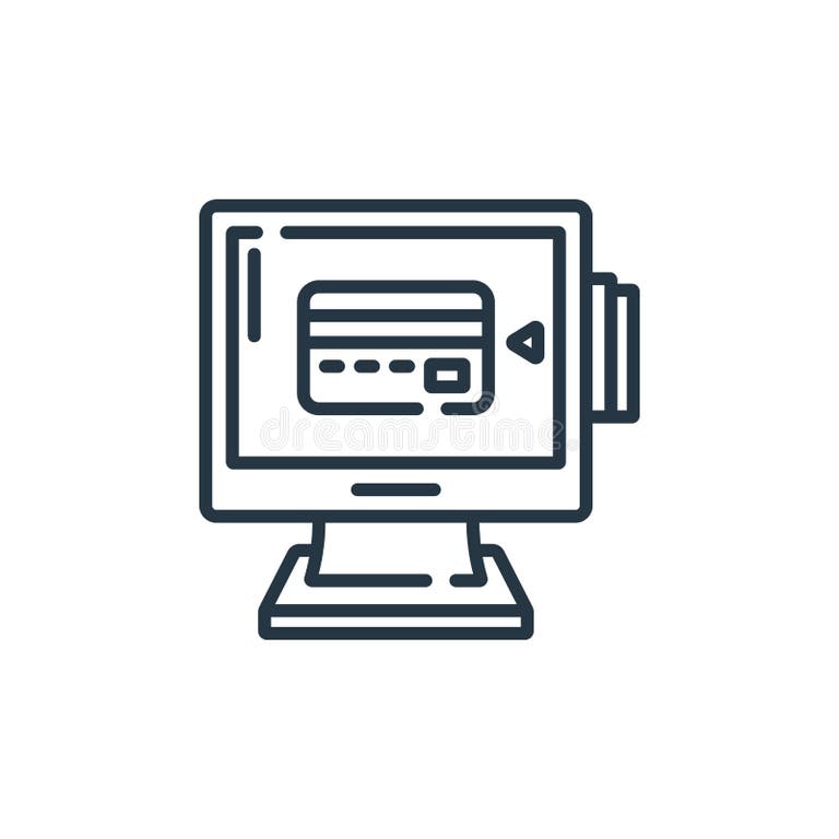Pos Terminal Icon Vector from Hardware Concept. Thin Line Illustration ...