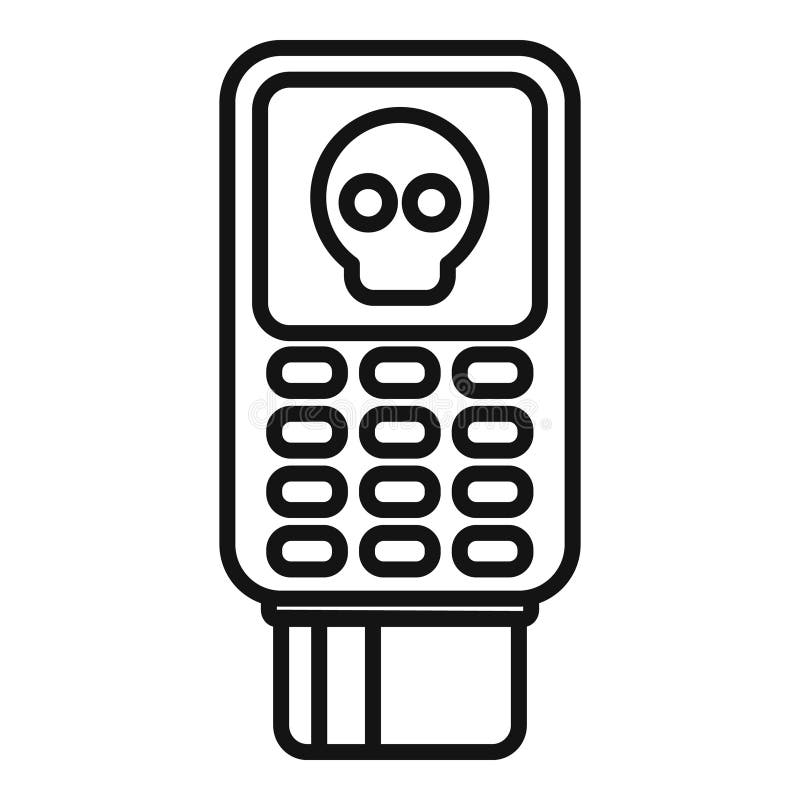 Pos Terminal Malware Icon Outline Vector. Virus Hacker Stock Vector ...