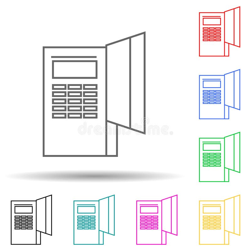 POS Terminal Multi Color Style Icon. Simple Thin Line, Outline Vector ...