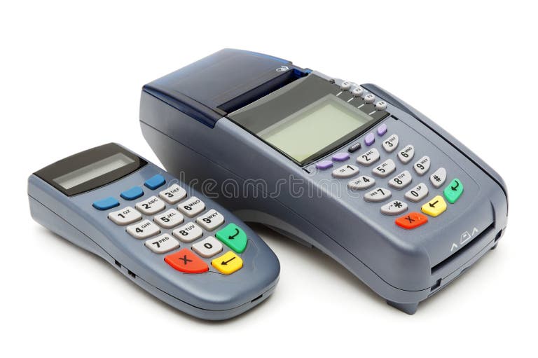 POS-terminal with PIN-pad stock photo. Image of banking - 12302670