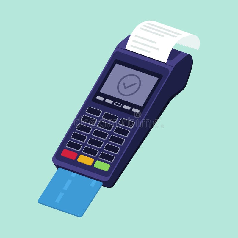 POS Terminal Processing a Credit Card Payment Stock Vector ...