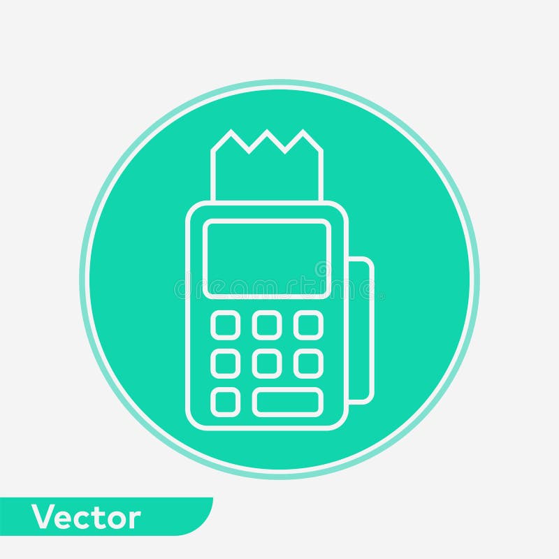 Pos Terminal Vector Icon Sign Symbol Stock Vector - Illustration of ...