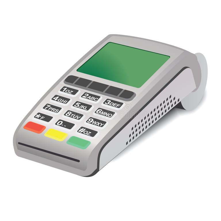 POS Terminal on White Background Stock Vector - Illustration of ...