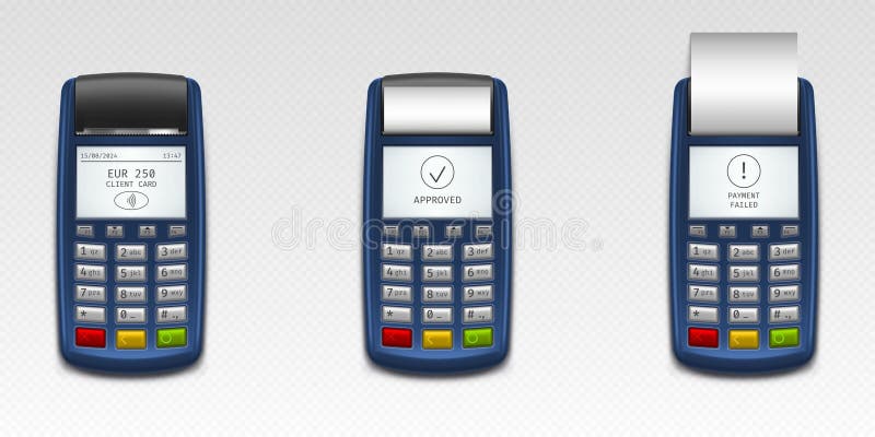 POS Terminals Set on Transparent Background Stock Illustration ...