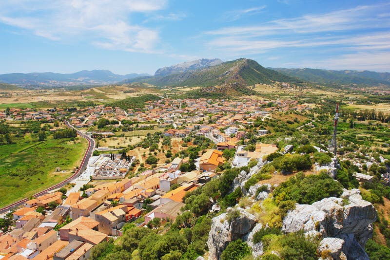 Posada, Sardinia stock image. Image of castle, mountains - 41590989