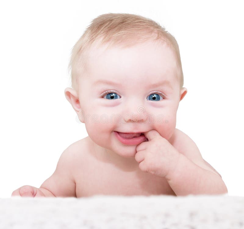 Pose de bébé photo stock. Image du sourire, amour, drôle - 24236602