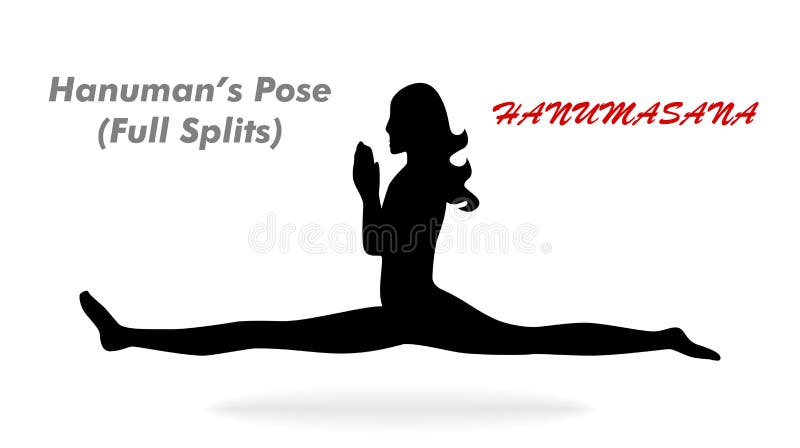 A pose do hanumasana ilustração do vetor. Ilustração de peso - 101937465