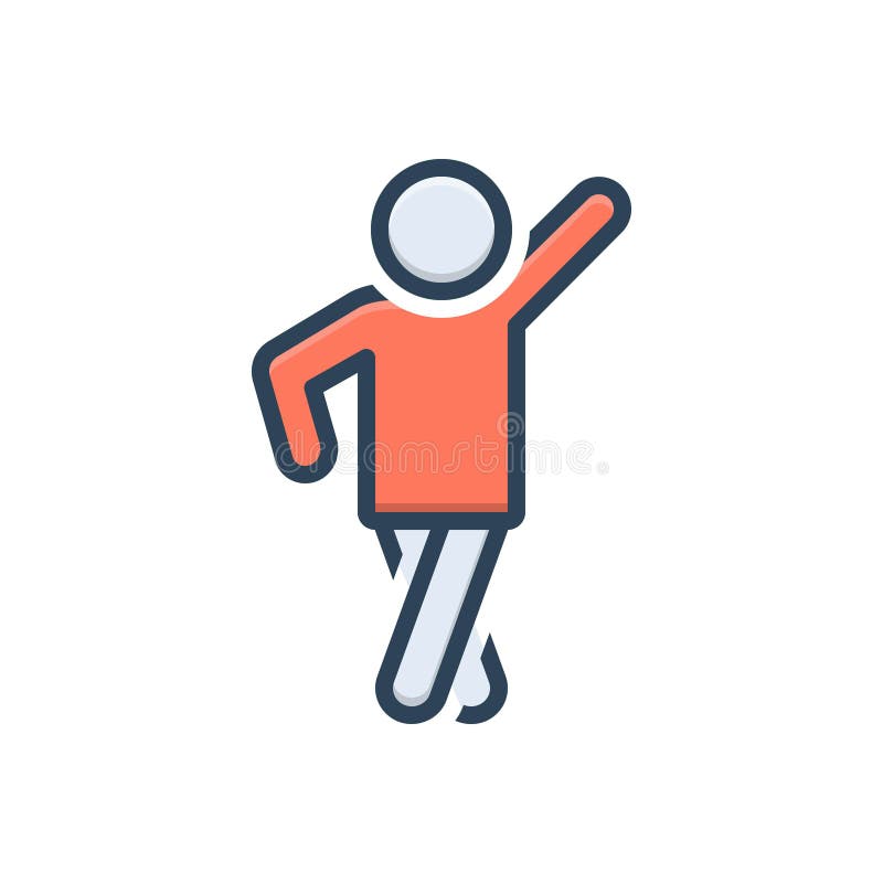 Color Illustration Icon for Pose, Man and Modern Stock Illustration ...