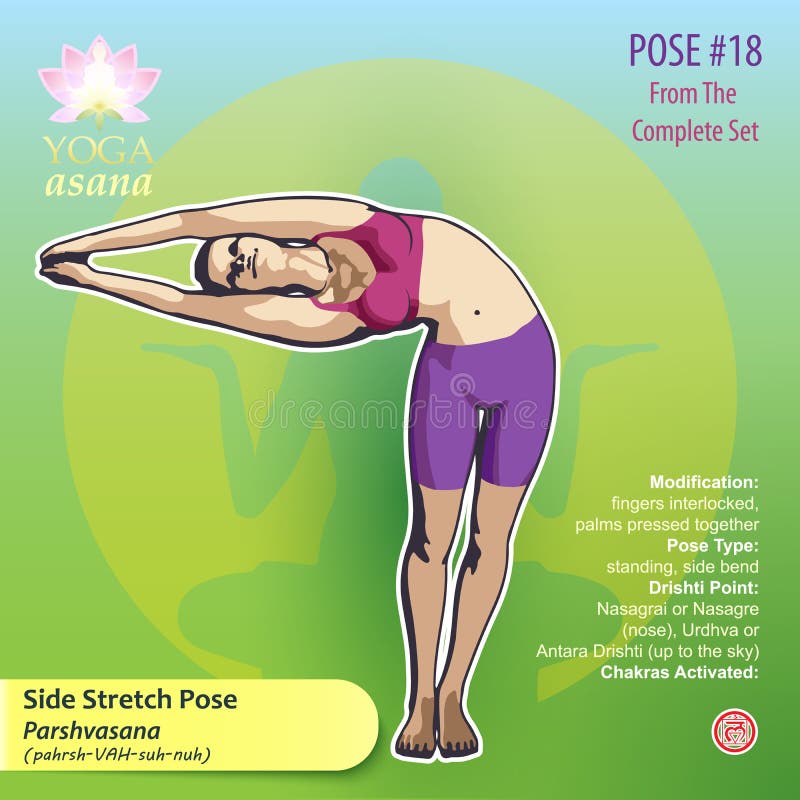 Pose Lateral Do Estiramento Da IOGA 18 Ilustração do Vetor - Ilustração ...