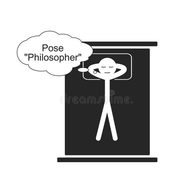 Pose of Philosopher for Sleep Stock Vector - Illustration of bolster ...