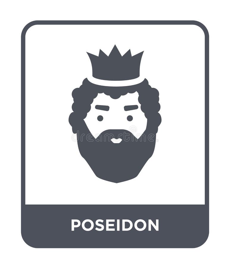 Poseidon Icon in Different Style Vector Illustration. Two Colored and ...