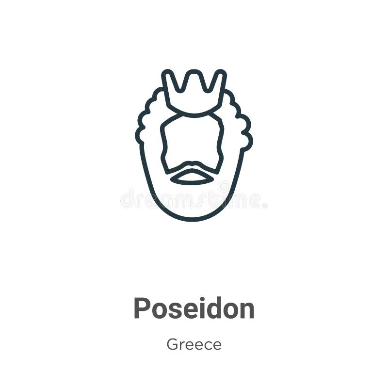 Poseidon Icon. Element Of Myphology Icon. Thin Line Icon For Website ...