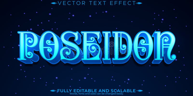 Poseidon Text Effect, Editable God and Water Customizable Font Style ...