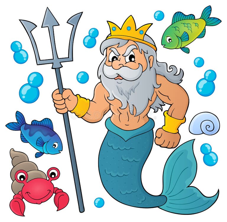 Poseidon theme image 1 stock vector. Illustration of mythological ...