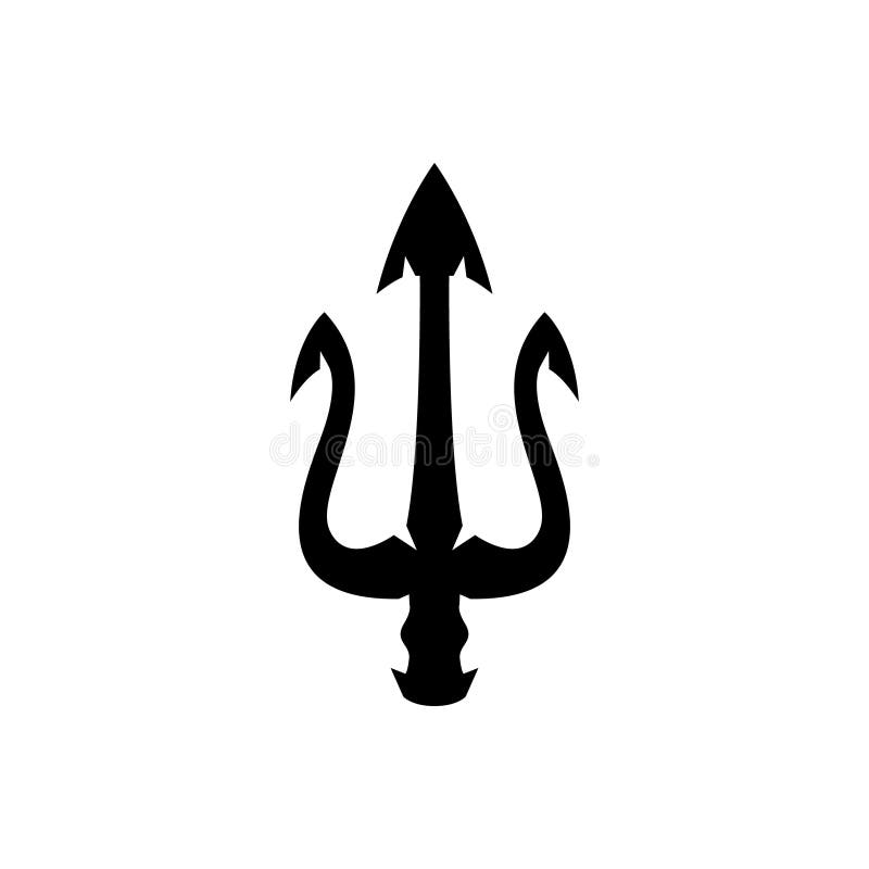 Poseidon Trident Icon Vector Illustration Stock Vector - Illustration ...