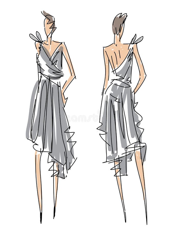 Poses de mode de croquis illustration stock. Illustration du couleur ...
