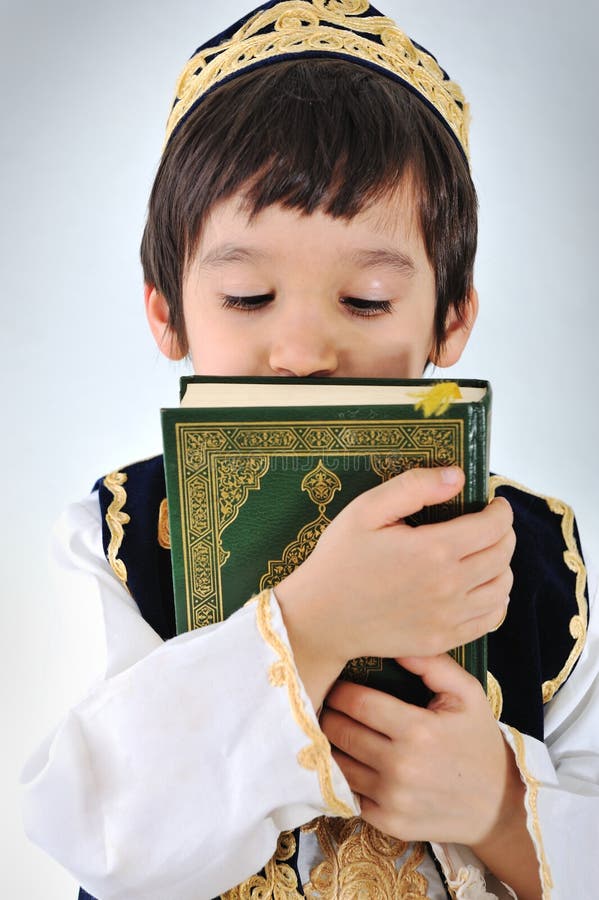 Posetive kid muslim stock photo. Image of banner, white - 13619940