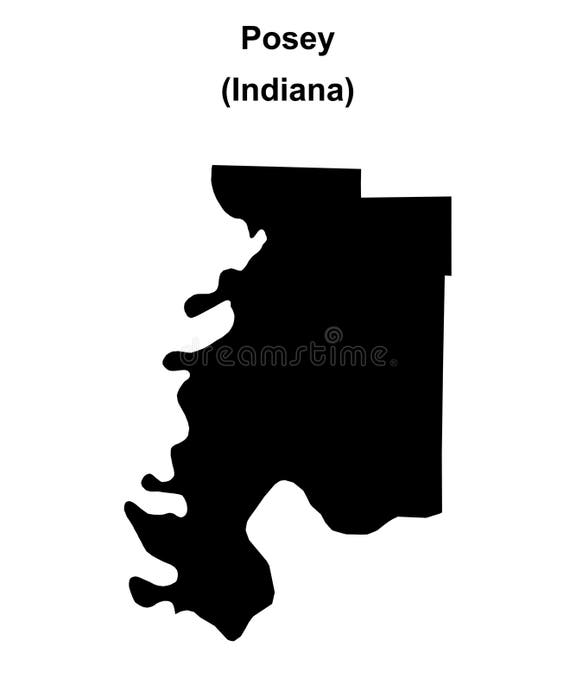Posey outline map stock vector. Illustration of county - 361546907