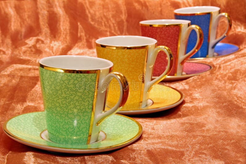 Posh china coffee cups stock image. Image of colours - 38176807