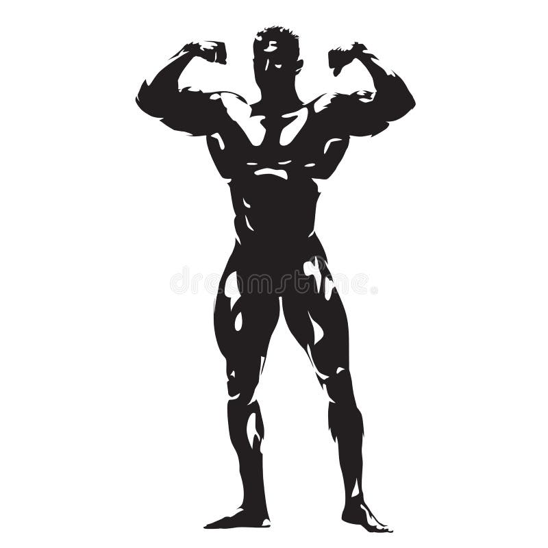 Posing Bodybuilder, Abstract Vector Silhouette Stock Vector ...