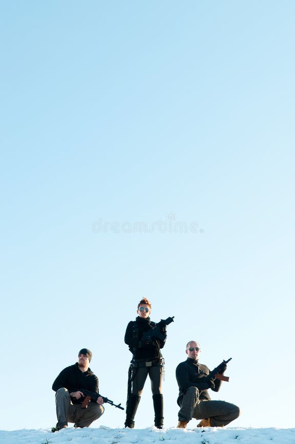 Posing with guns stock photo. Image of weapons, vertical - 17423536