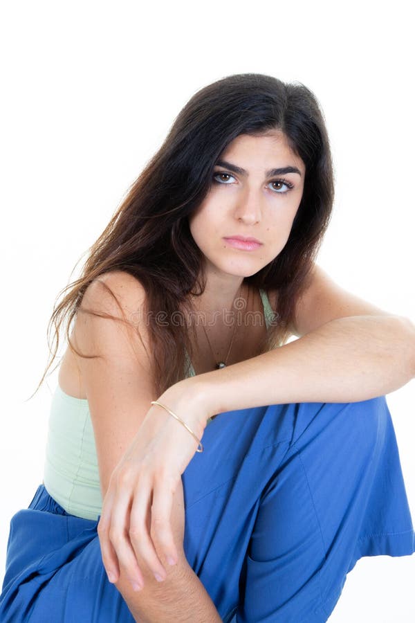 Cute Slim Girl Requires Silence. Indoor Portrait of Fashionable African ...