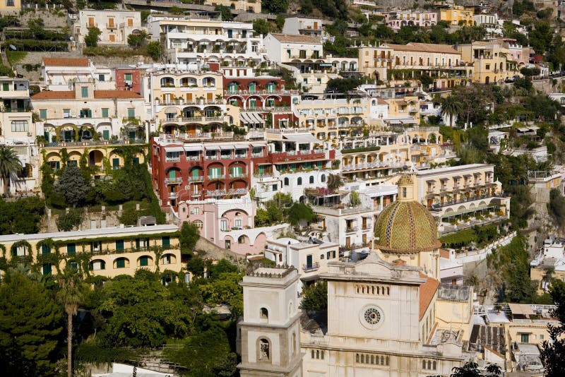 Positano stock image. Image of amalfi, water, church, house - 1478325