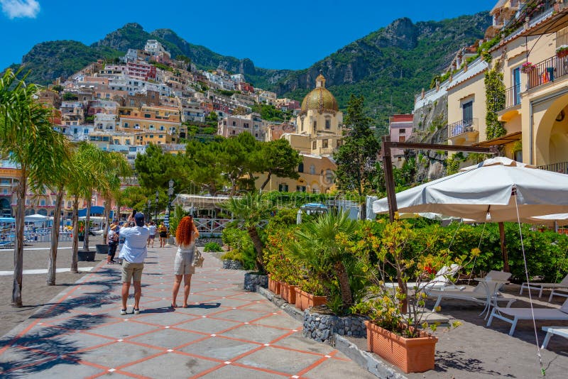 Positano, Italy, May 21, 2022: Sunny Day on the Positano Beach ...