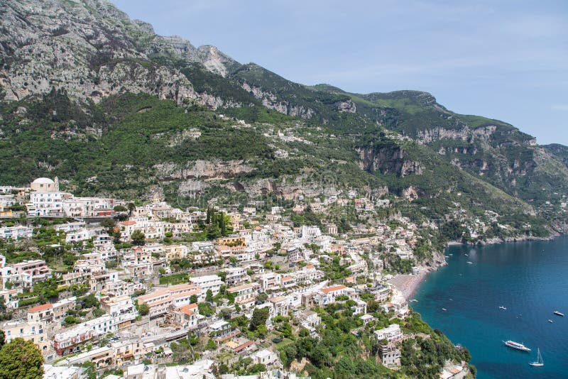 Positano Over Blue Bay stock photo. Image of scenic, beautiful - 38156632