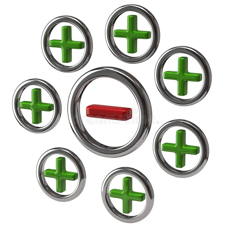 Positief en negatief stock illustratie. Illustration of rood - 28564149