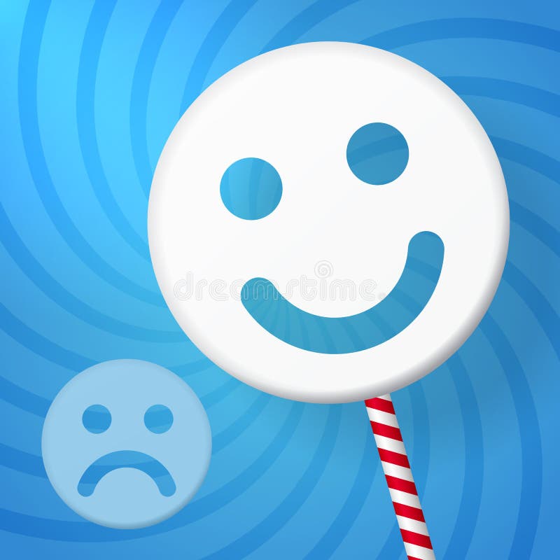 Positieve Smiley Dan Beter Negatief Vector Illustratie - Illustration ...