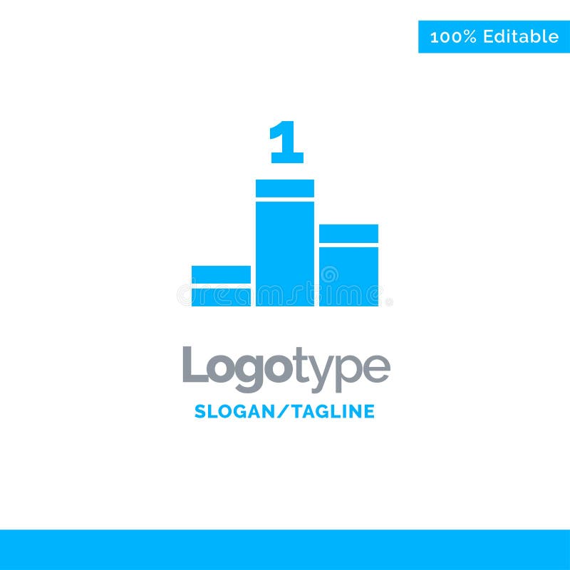 Position, Success, Achievement Blue Solid Logo Template. Place for ...
