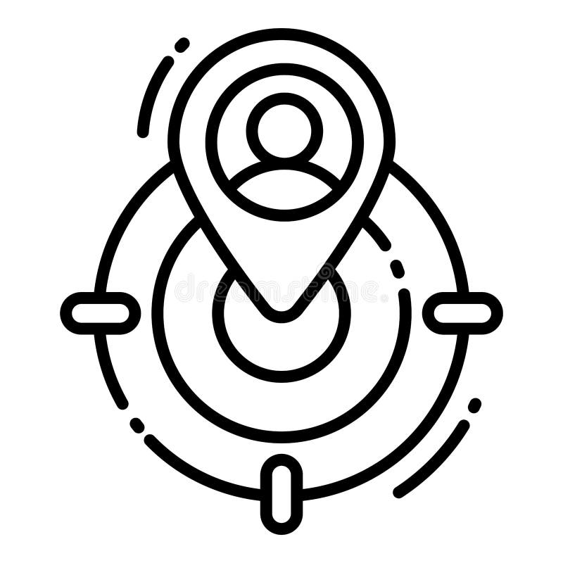 Position Targeting Icon Related Map Location and Navigation Line Icon ...