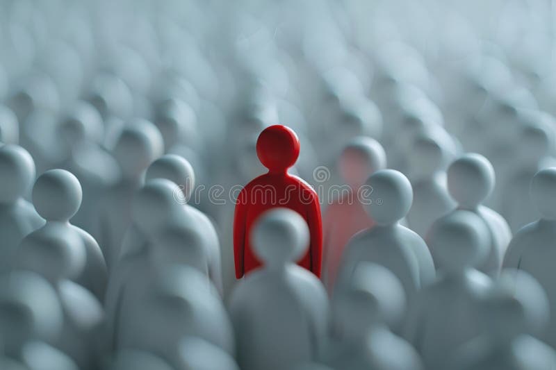 Positioned Prominently Amidst a Group of White Figures, the Red Figure ...