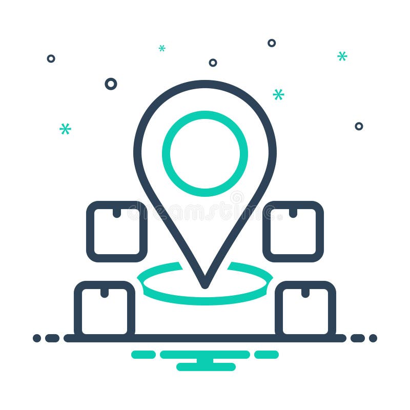 Mix Icon for Positioning, Pointer and Pin Stock Vector - Illustration ...