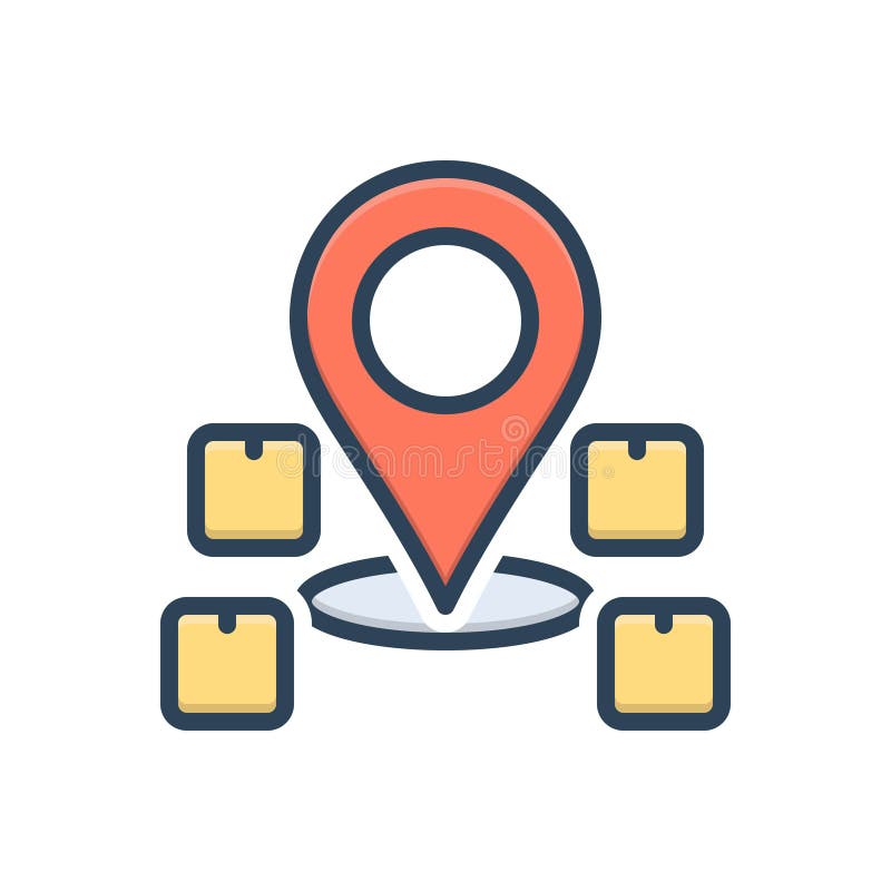 Color Illustration Icon for Positioning, Pointer and Pin Stock Vector ...