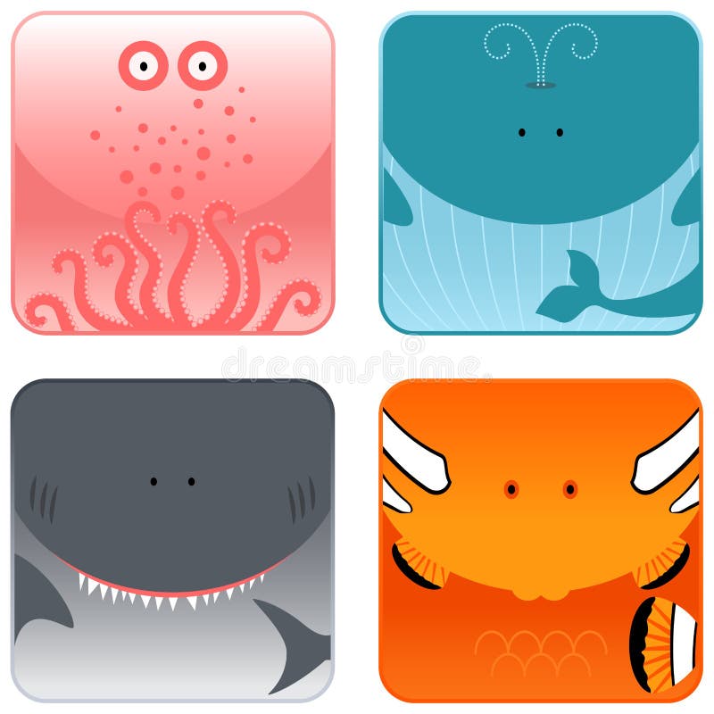 Positionnement D'océan De Graphisme D'animaux Illustration de Vecteur ...