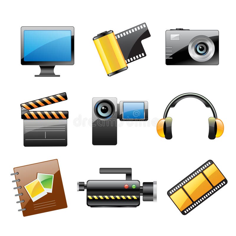 Positionnement De Graphisme De Vidéo Et De Photo Illustration Stock ...