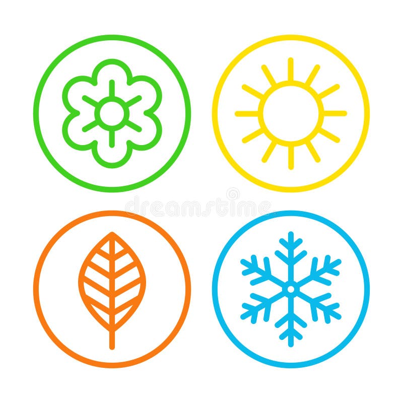 Ensemble De Quatre Symboles De Saisons Illustration Stock ...